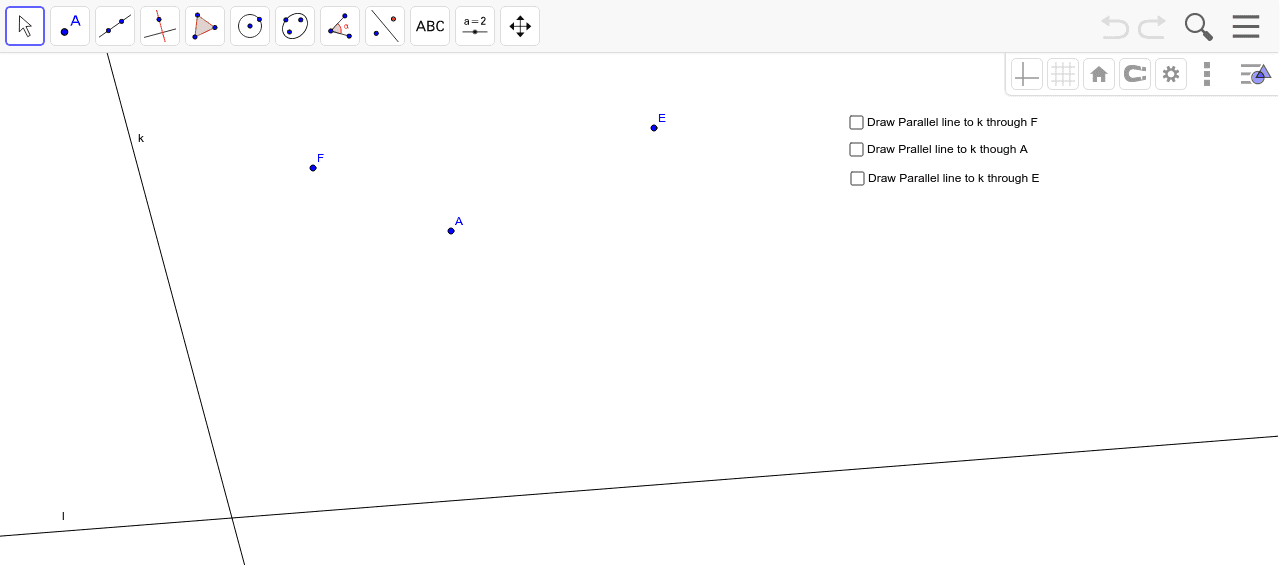 The projections of points on a line – GeoGebra