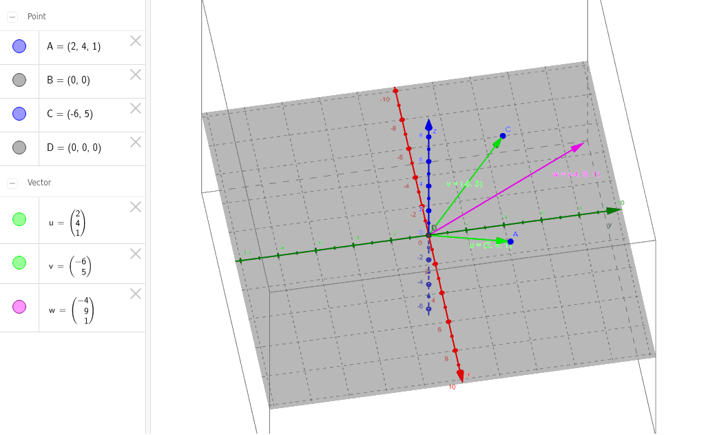 Vector en el Plano 3D – GeoGebra
