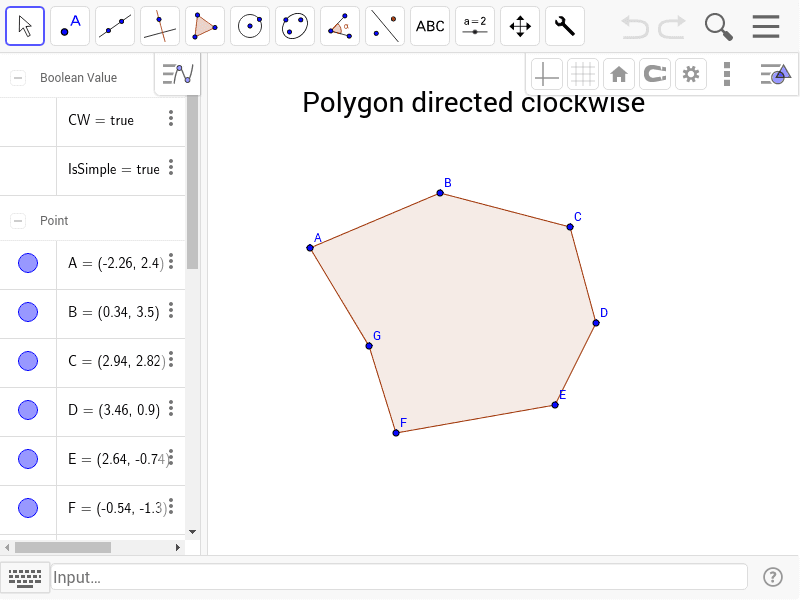 Polygon Direction Example – GeoGebra