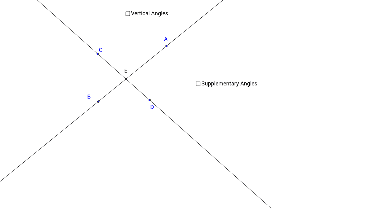 Vertical Angles and Supplementary Angles – GeoGebra