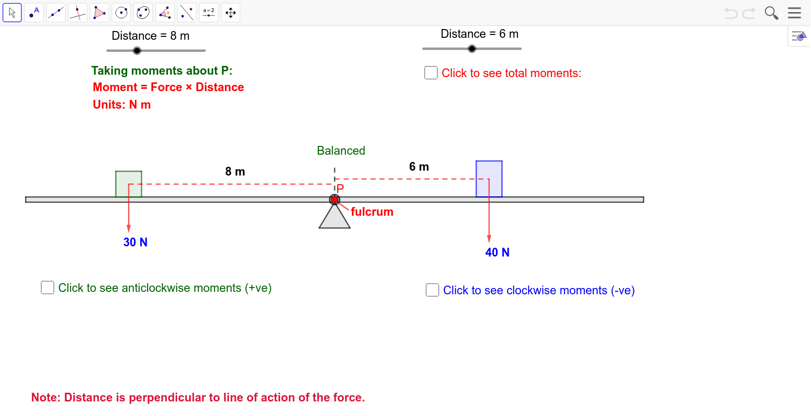 Introduction to moments of forces. – GeoGebra