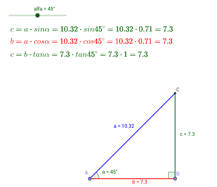 Trigonometria nel triangolo rettangolo – GeoGebra
