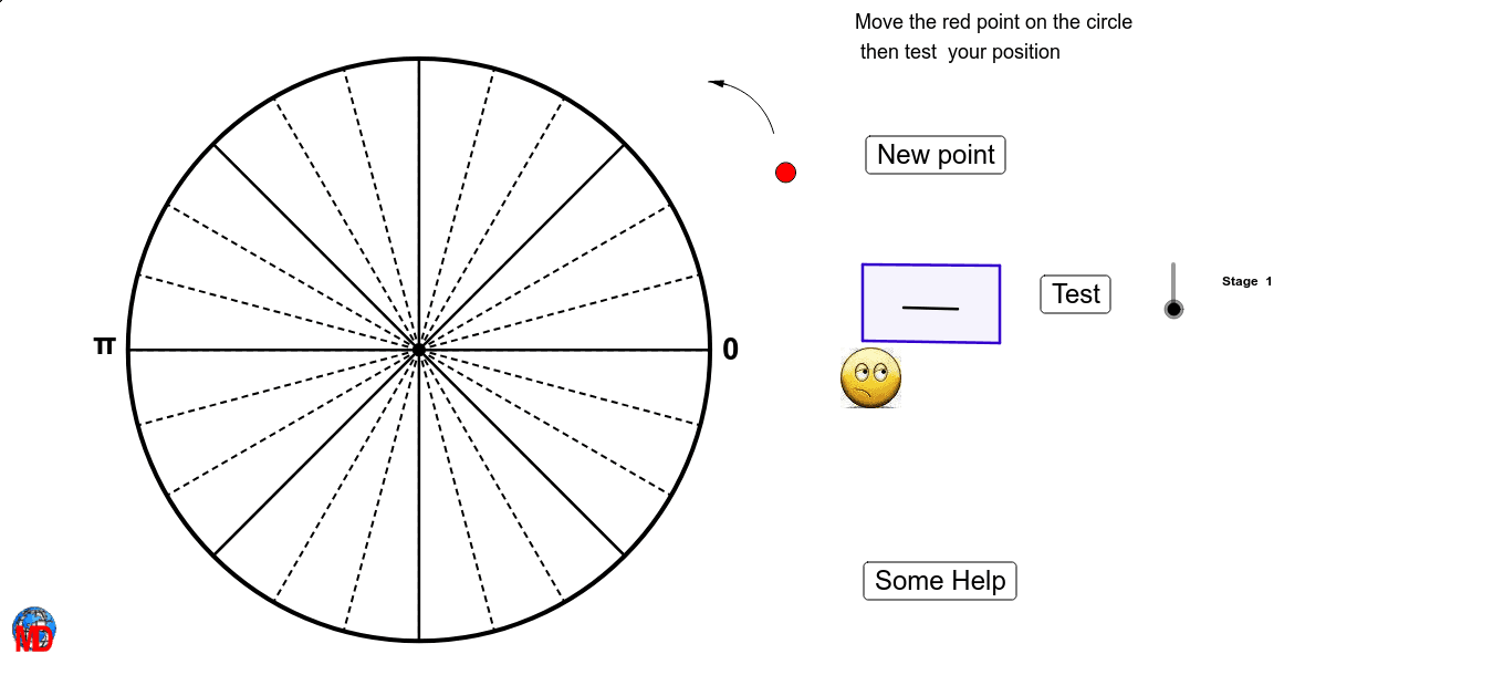 Place a radian angle on the unit circle – GeoGebra