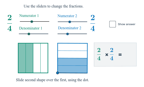 Area model fraction multiplier – GeoGebra