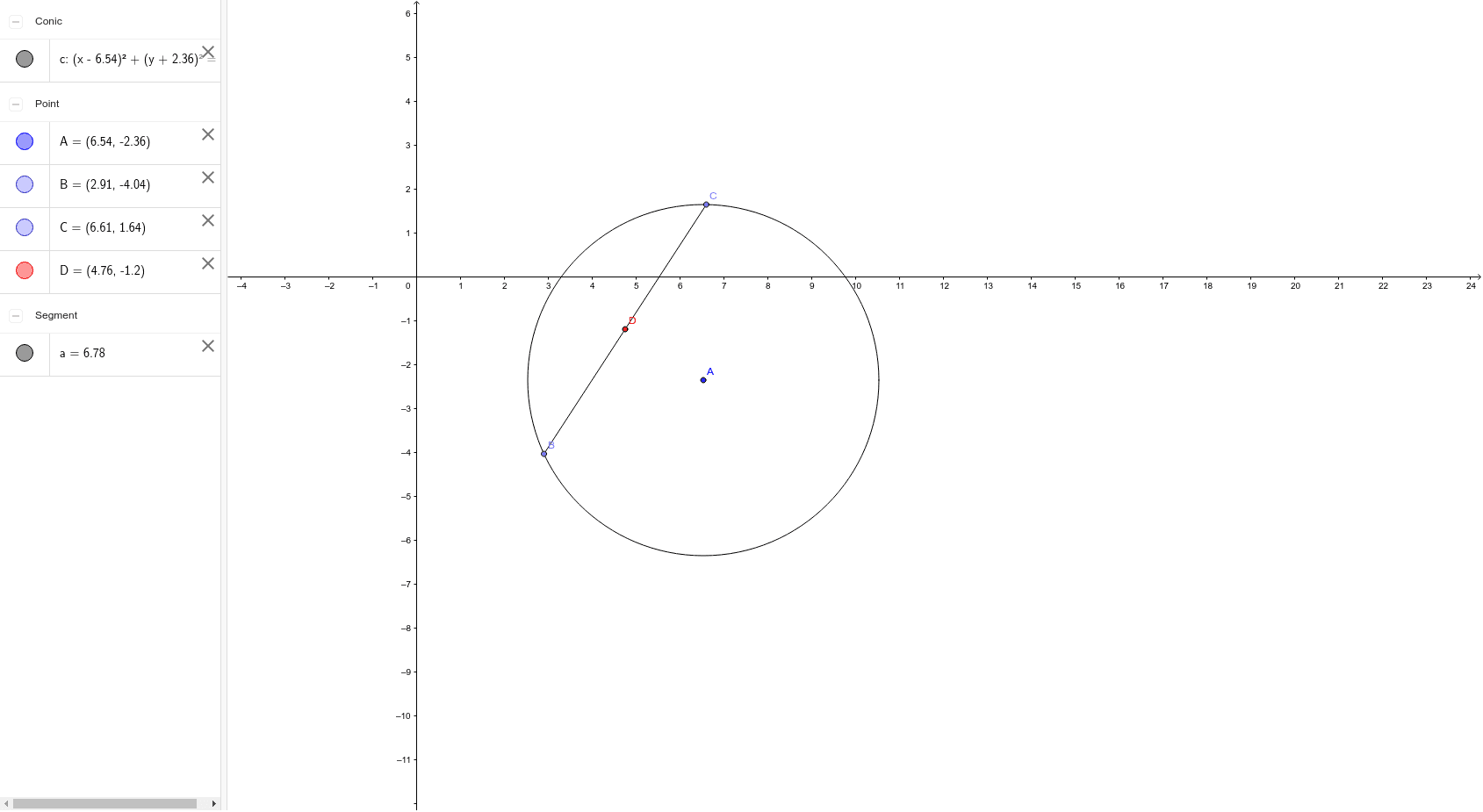 Locus of mid-point of a chord in a circle – GeoGebra
