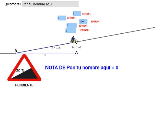 Pendiente de una rampa – GeoGebra