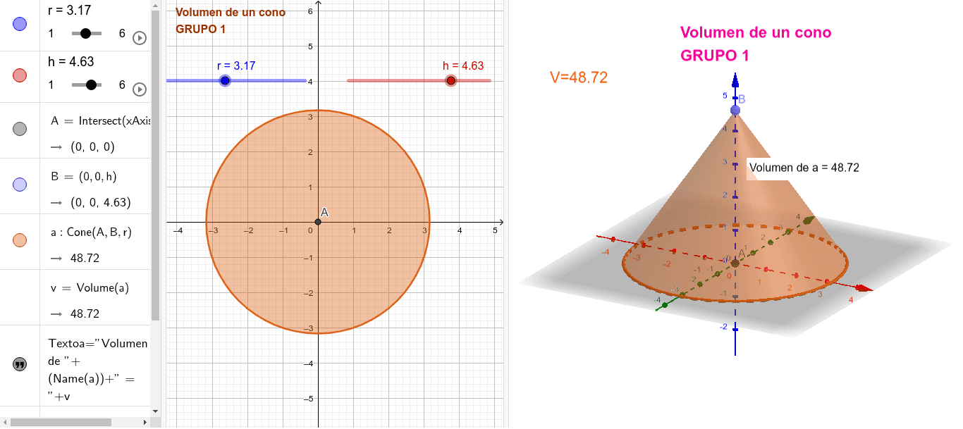 VOLUMEN-CONO – GeoGebra