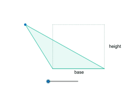 Area of triangle - height outside rectangle – GeoGebra