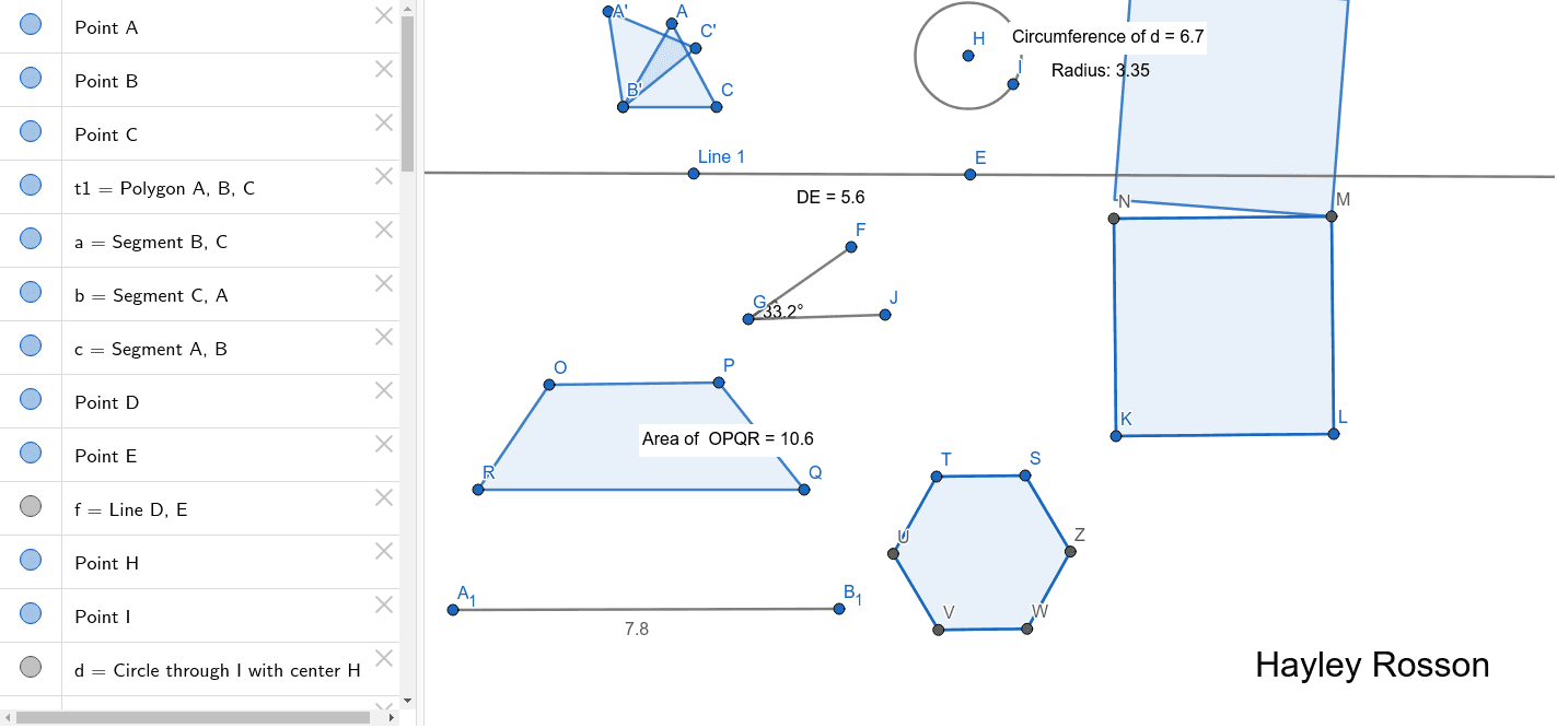 Math 362 Scavenger Hunt finished – GeoGebra