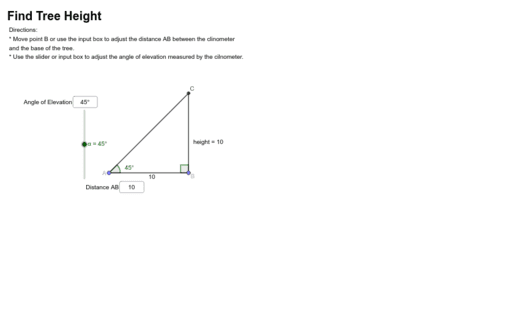 Find Tree Height – GeoGebra