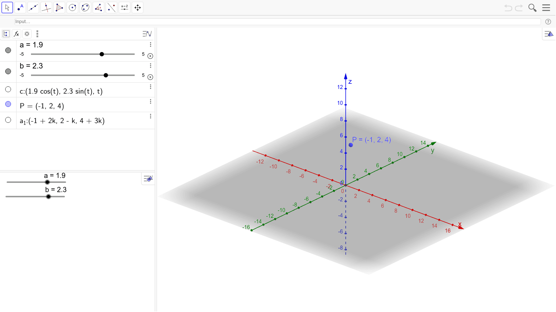 esempi curve parametriche 3D – GeoGebra
