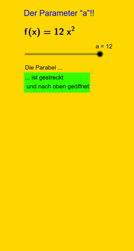 Parabel: Der Parameter a – GeoGebra