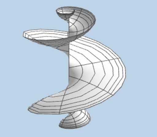 Helicoide hiperbólico – GeoGebra