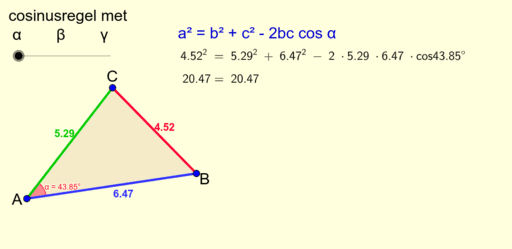 cosinusregel – GeoGebra
