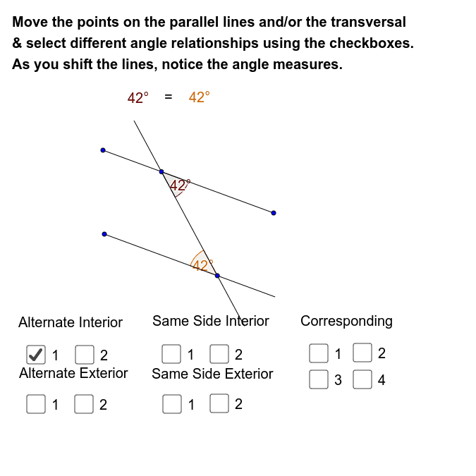 Congruent Angles On A Transversal