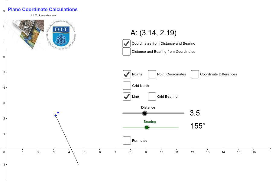 Plane Coordinate Calculations – GeoGebra
