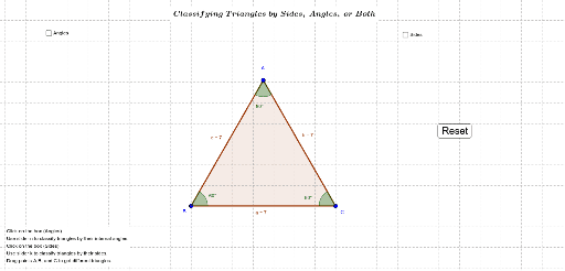Classifying Triangles by Sides, Angles, or, Both – GeoGebra