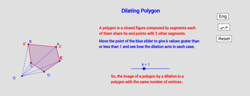 Dilating Polygon تمديد المُضلّع – GeoGebra