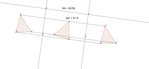 Two reflections over parallel lines exploration – GeoGebra