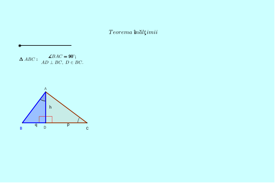 Teorema înălţimii 2 – GeoGebra