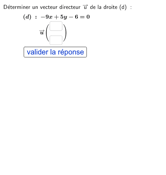 Vecteur directeur d'une droite – GeoGebra