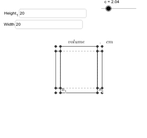 Maximum Volume of a Box – GeoGebra