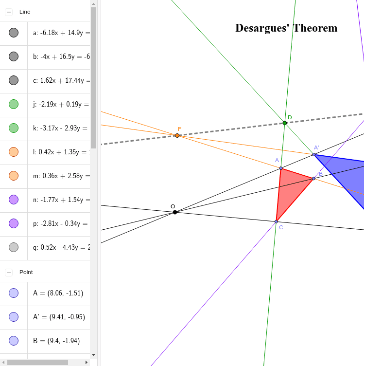 Desargues' Theorem – GeoGebra