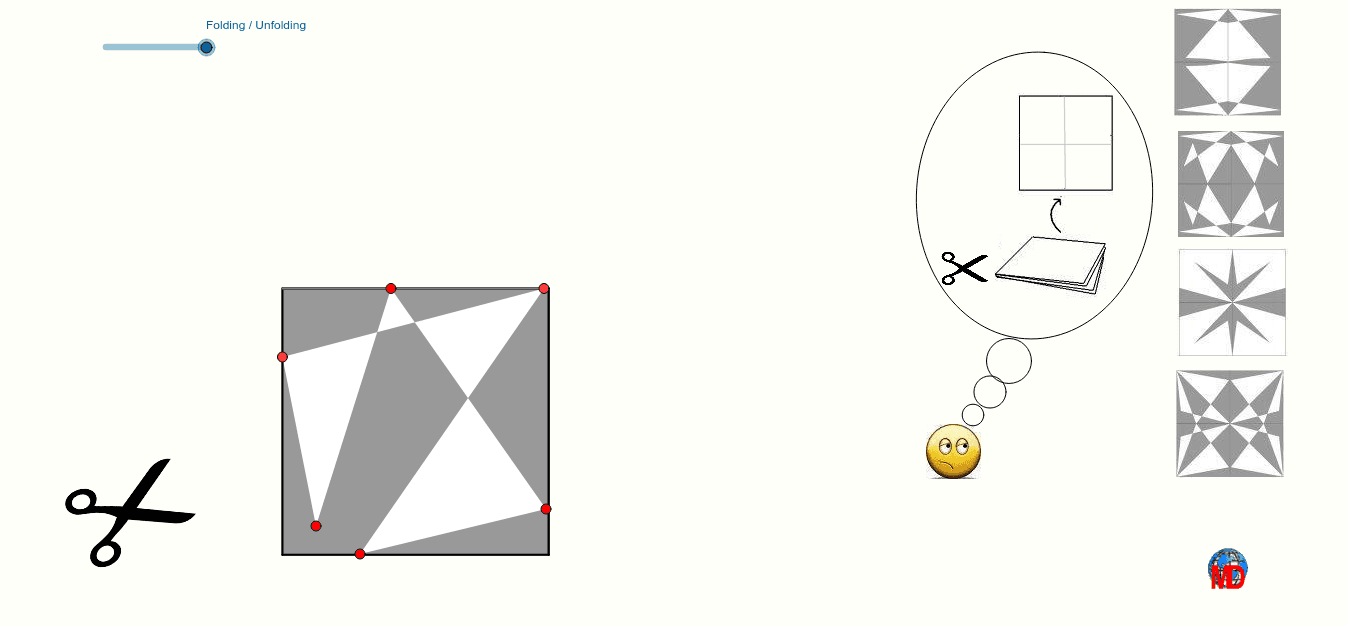 Folding / Unfolding (symetries and rotations) – GeoGebra