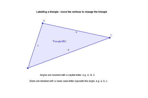 Labelling a triangle – GeoGebra