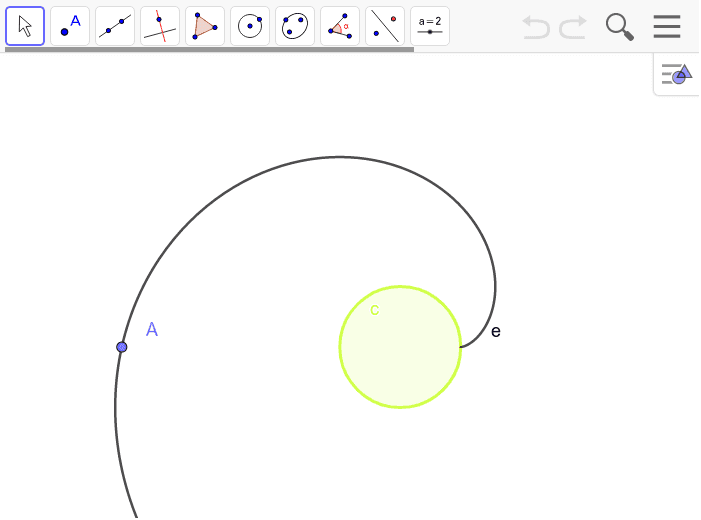 Evolute of an ellipse – GeoGebra