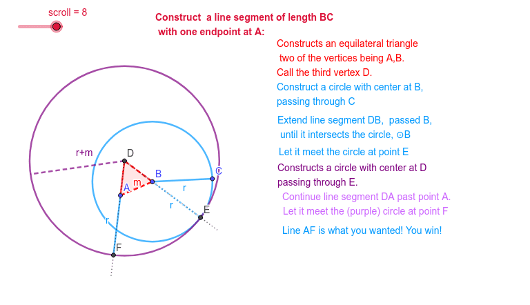 Euclid Book 1, Proposition 2 – GeoGebra
