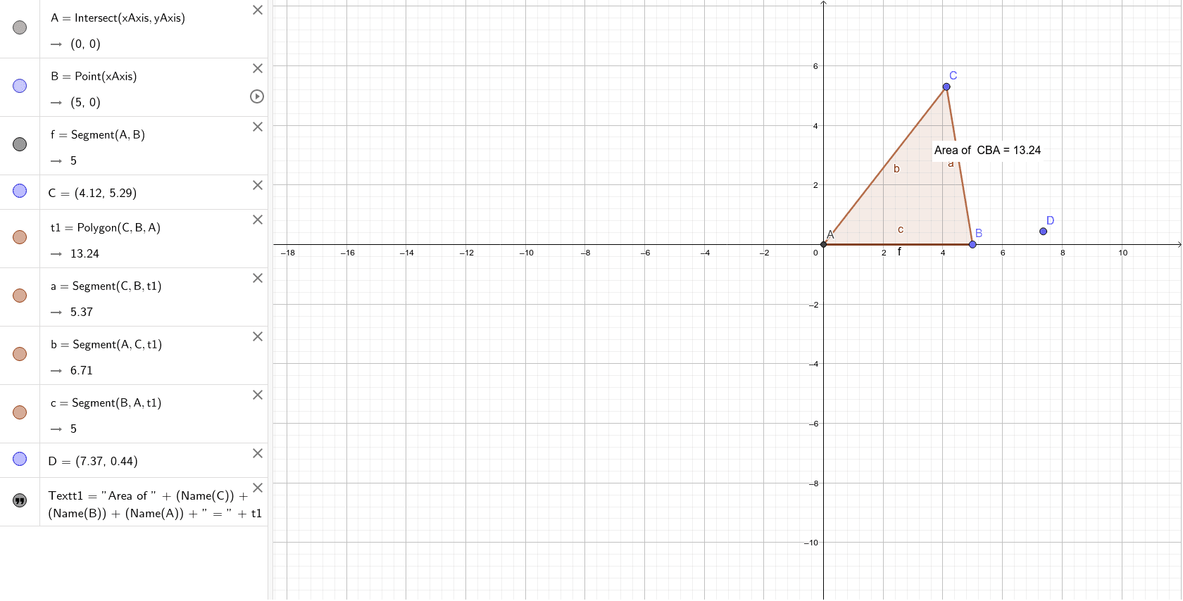 Area of a Triangle – GeoGebra