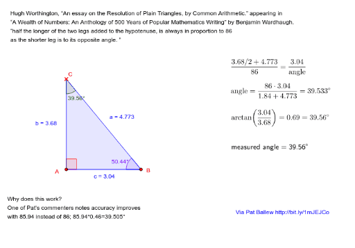 A Curious Right Triangle Approximation – GeoGebra