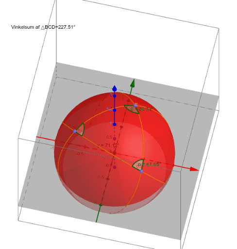 Spherical geometri triangle – GeoGebra