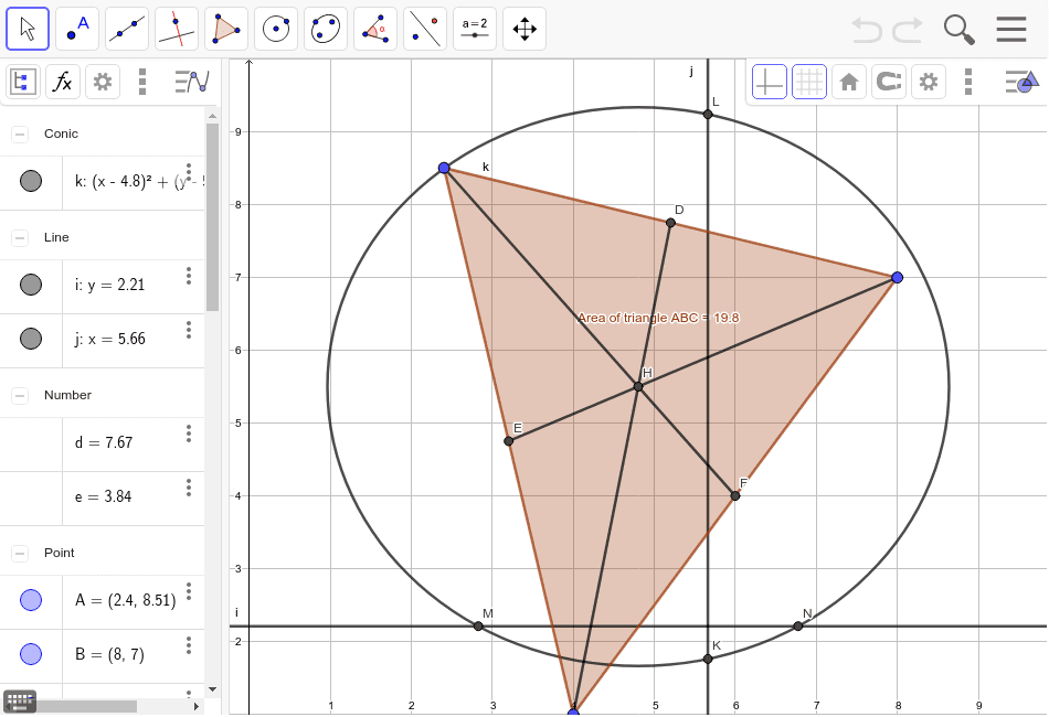 Window guided by triangle – GeoGebra