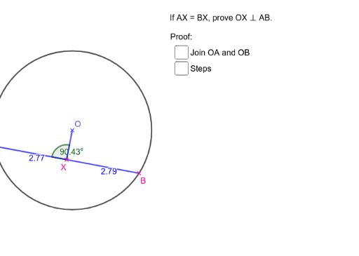 Line Joining Centre to Mid-pt. of chord Perpendicular Chord – GeoGebra