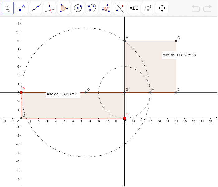 Quadrature du rectangle – GeoGebra