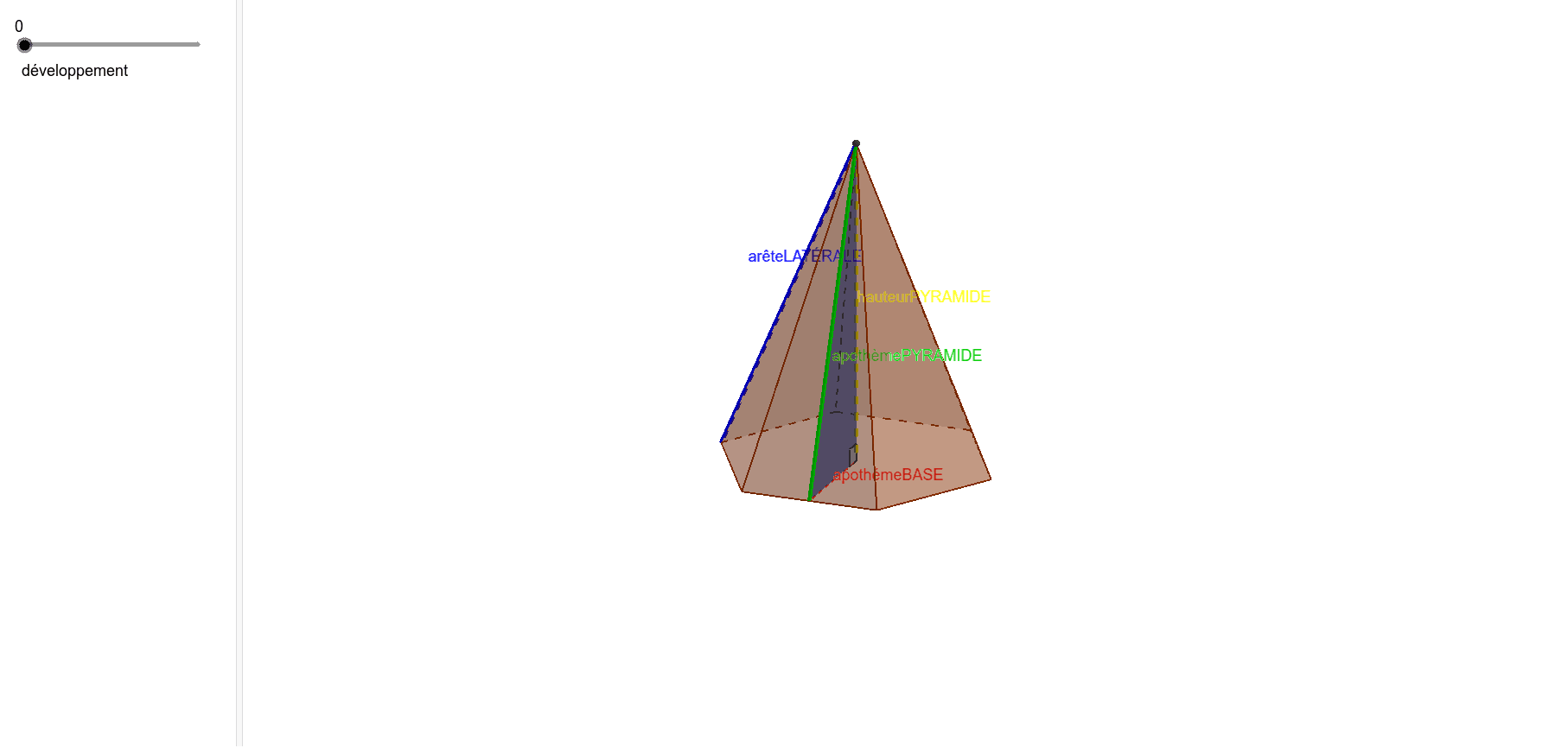 Pyramide droite à base régulière – GeoGebra