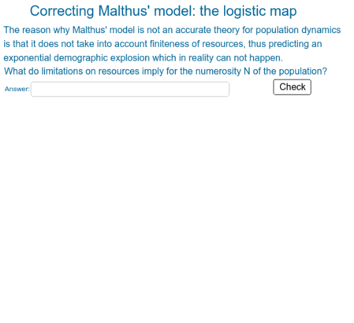 Correcting Malthus' model: the logistic map – GeoGebra
