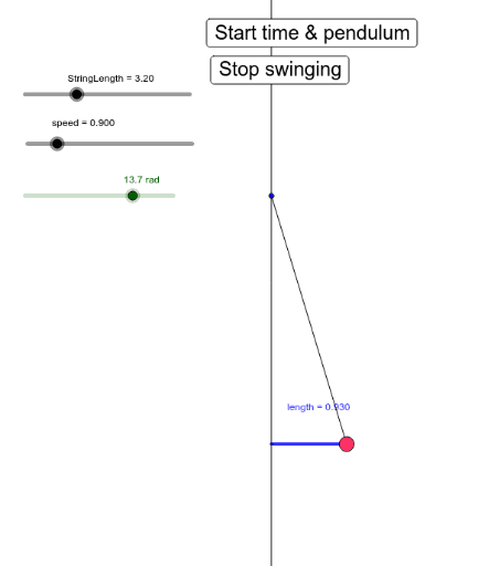 Pendulum Model for Lab – GeoGebra