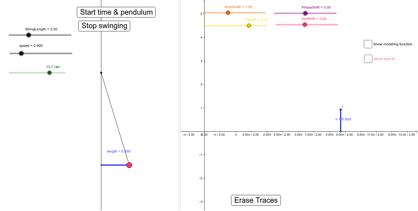 Pendulum Model for Lab – GeoGebra