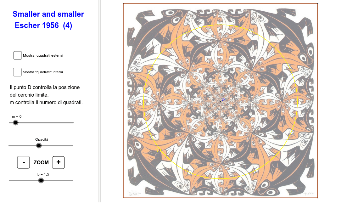 Smaller and smaller Escher 1956 – GeoGebra