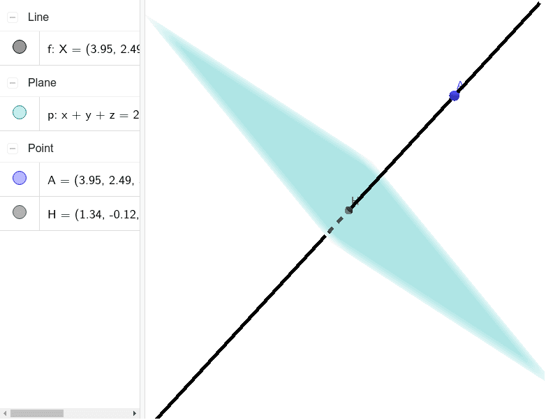 Perpendicular Projection of Point on Plane – GeoGebra