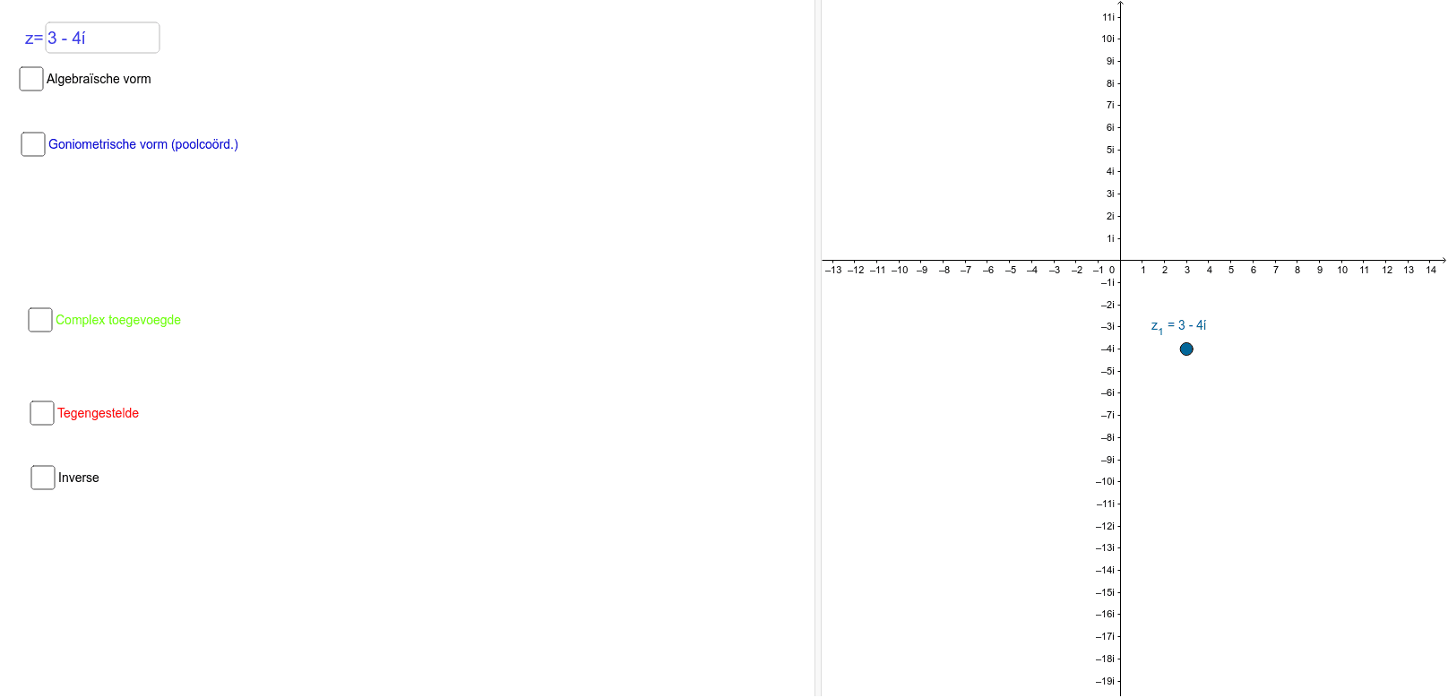 Complexe getallen - begrippen – GeoGebra