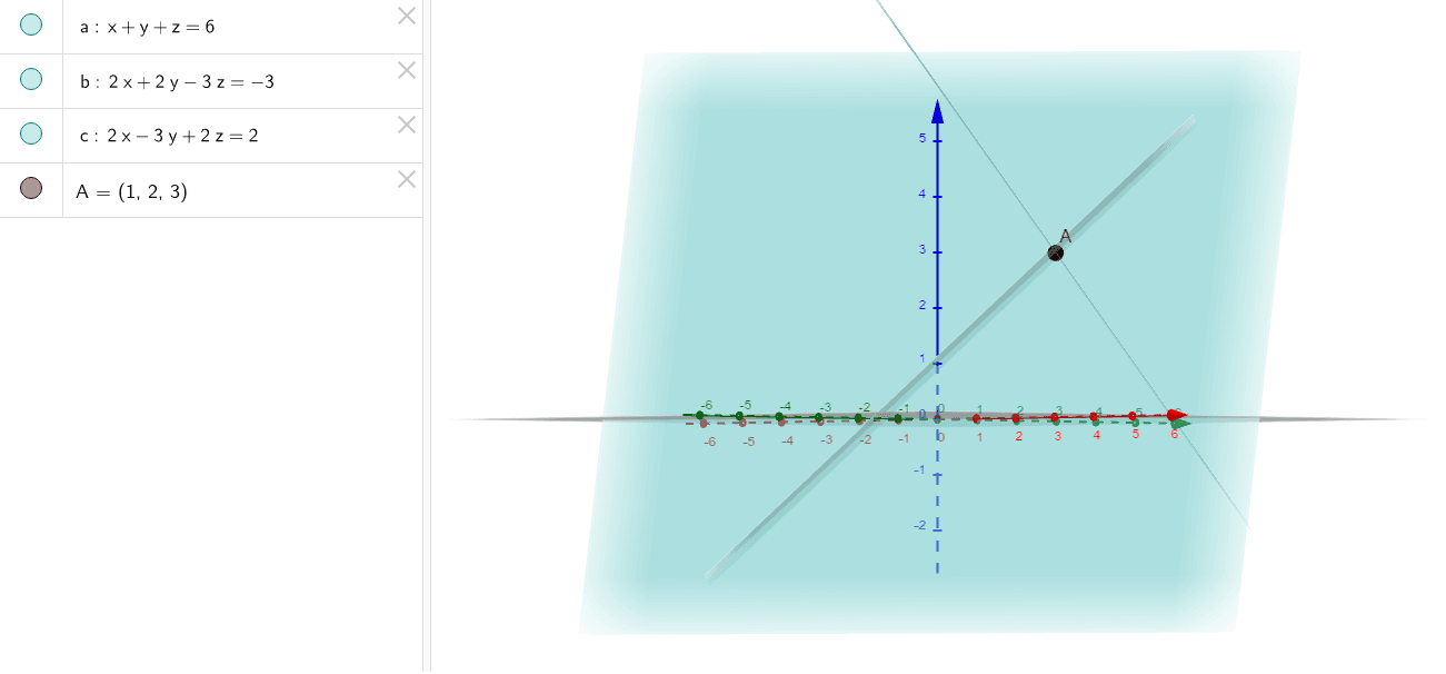 Intersección de 3 planos – GeoGebra