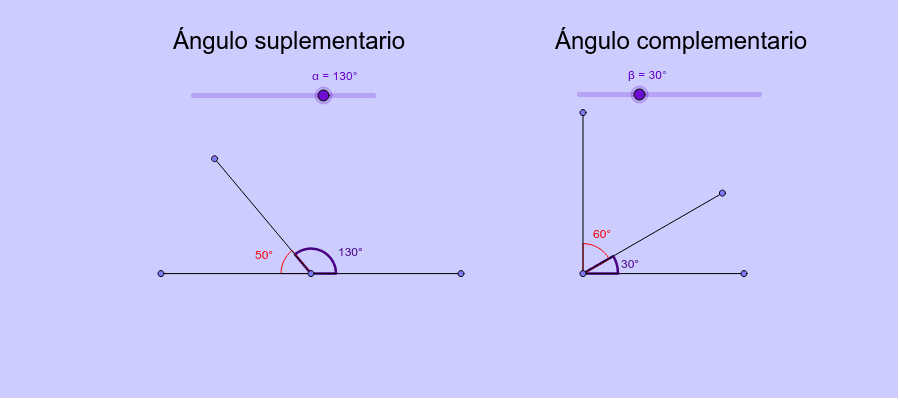 Ángulos suplementarios y complementarios – GeoGebra