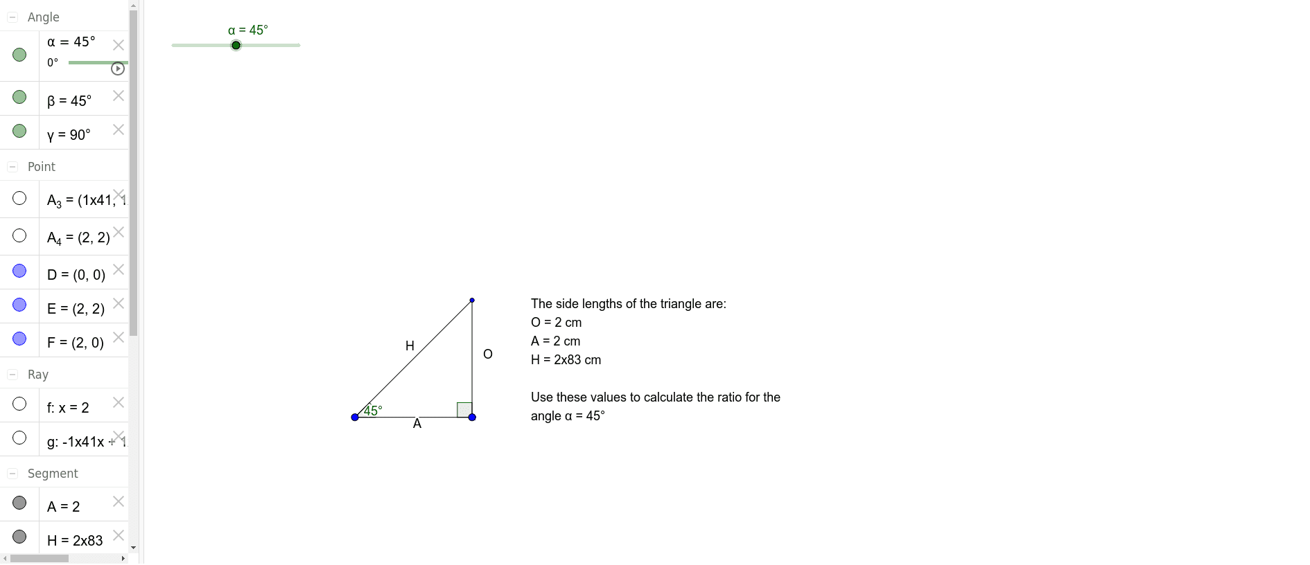 Discovering Trig Ratios – GeoGebra