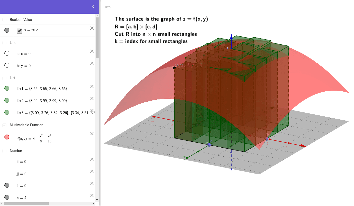 Double Integrals – GeoGebra