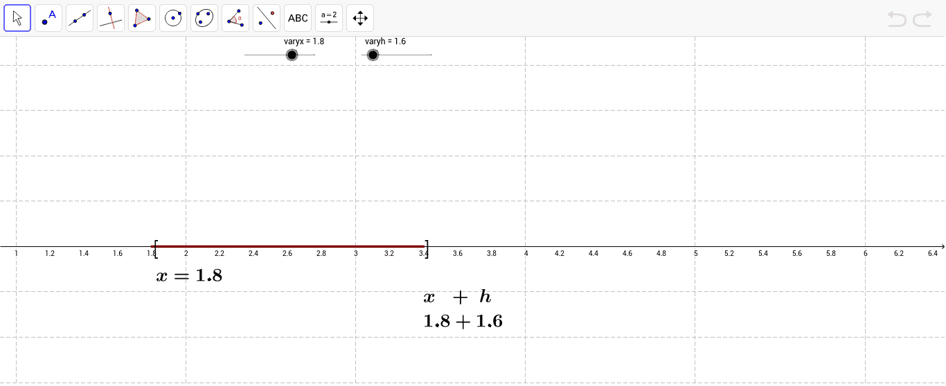 dynamic x-h interval – GeoGebra