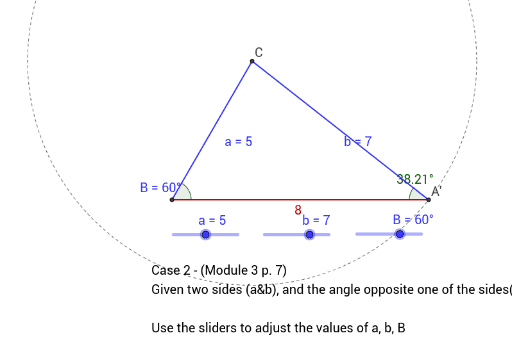 Sine Law (Ambiguous Case) – GeoGebra